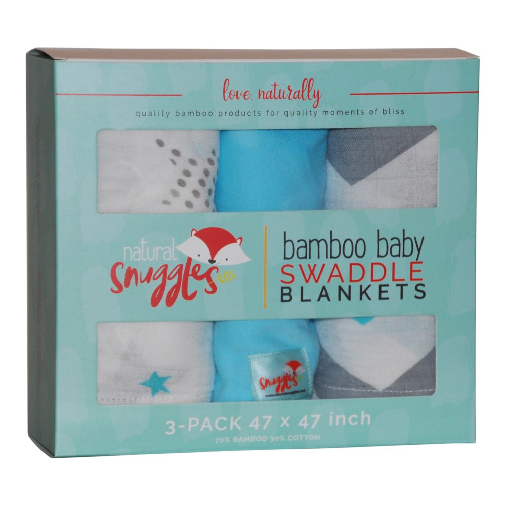 Swaddle Wrap and Square Swaddle Blankets - 3 Pack - Natural Snuggles